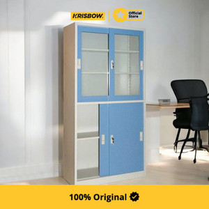 Krisbow File Cabinet Lemari Kantor Pintu Geser - Biru Distributor Resmi ...