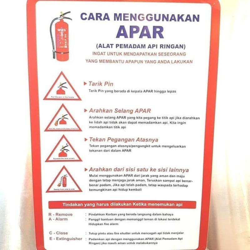 Jual sign stiker cara menggunakan apar / sticker cara pakai apar ...