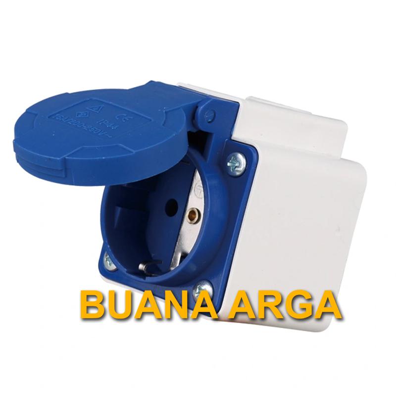 Jual Industrial Socket IP44 CEE 112 POLE KAKI 2 PIN 16A/250V FORT CEE ...