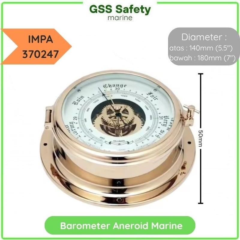 Jual Barometer Aneroid d. 180mm - Safety Brass Aneroid Barometer for ...