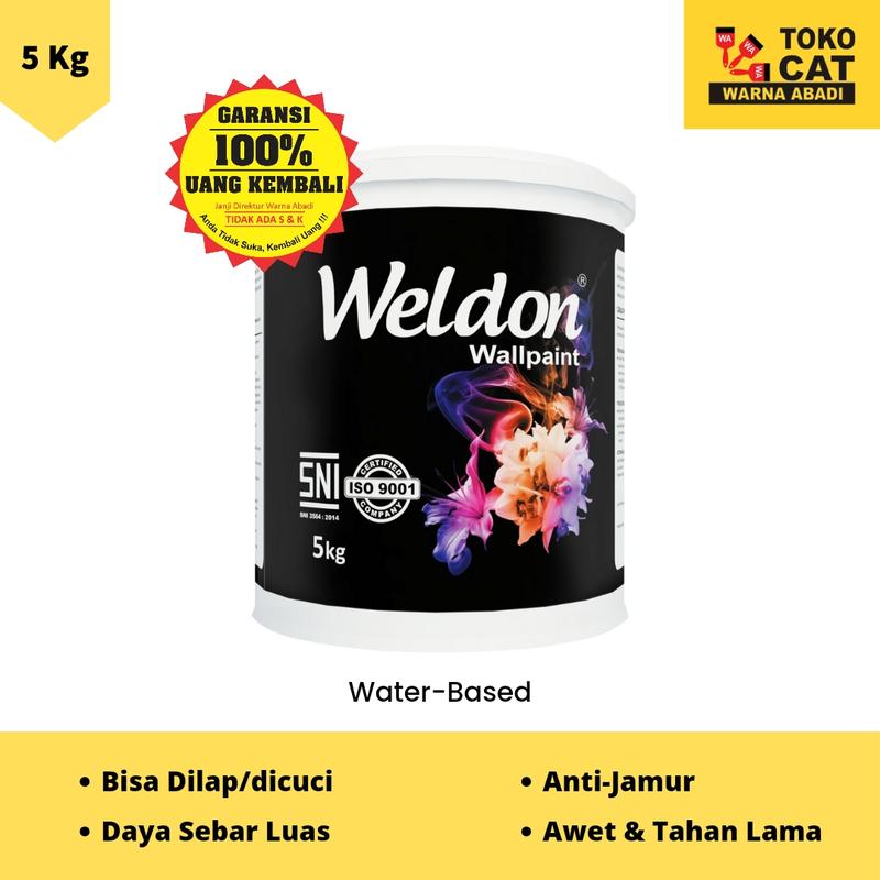Jual CAT TEMBOK WELDON INTERIOR 5 KG SERI WARNA 4 Official Resmi