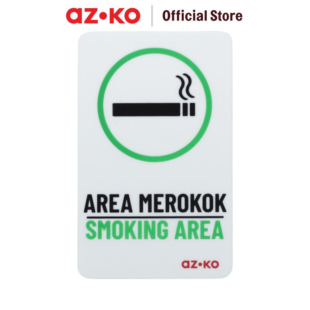 Jual AZKO 10x16 cm Stiker Anodized Sign Smoking Area - Putih Sticker ...