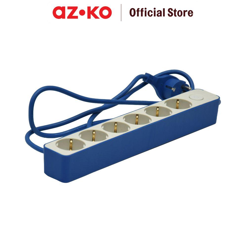 Jual AZKO Krisbow Stop Kontak 6 Socket - Biru Electric Socket Terminal ...