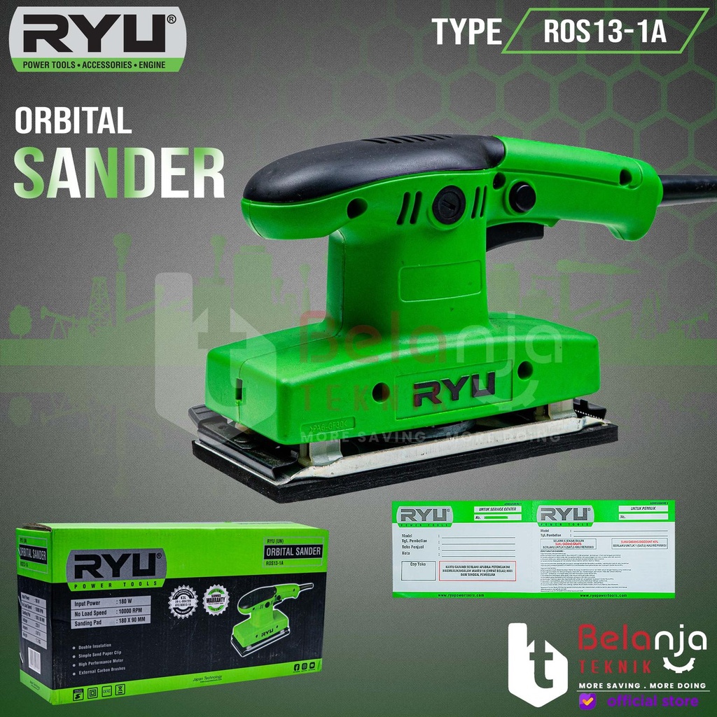 Jual RYU Mesin Amplas Listrik ROS13-1A 180W Orbital Sander 10000RPM ...
