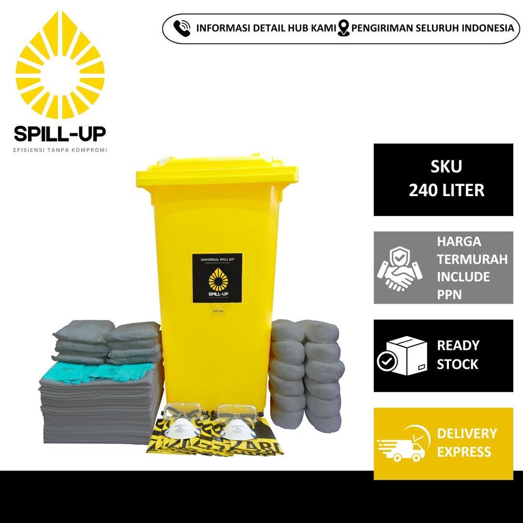 Universal Spill Kit 240 Liter (Ember) | Perlengkapan Kebersihan