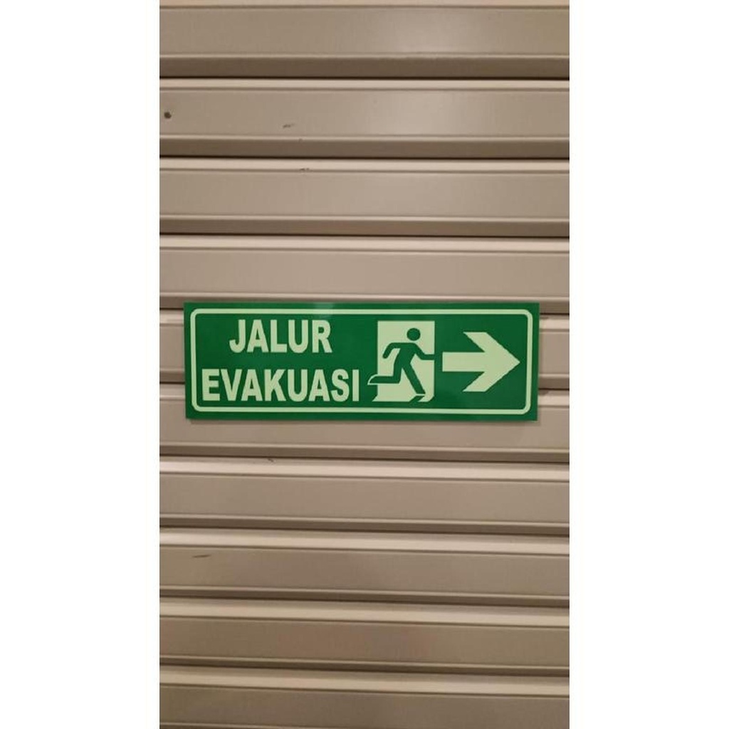 Sign Akrilik Fosfor Jalur Evakuasi / Rambu Jalur Evakuasi Glow In The ...