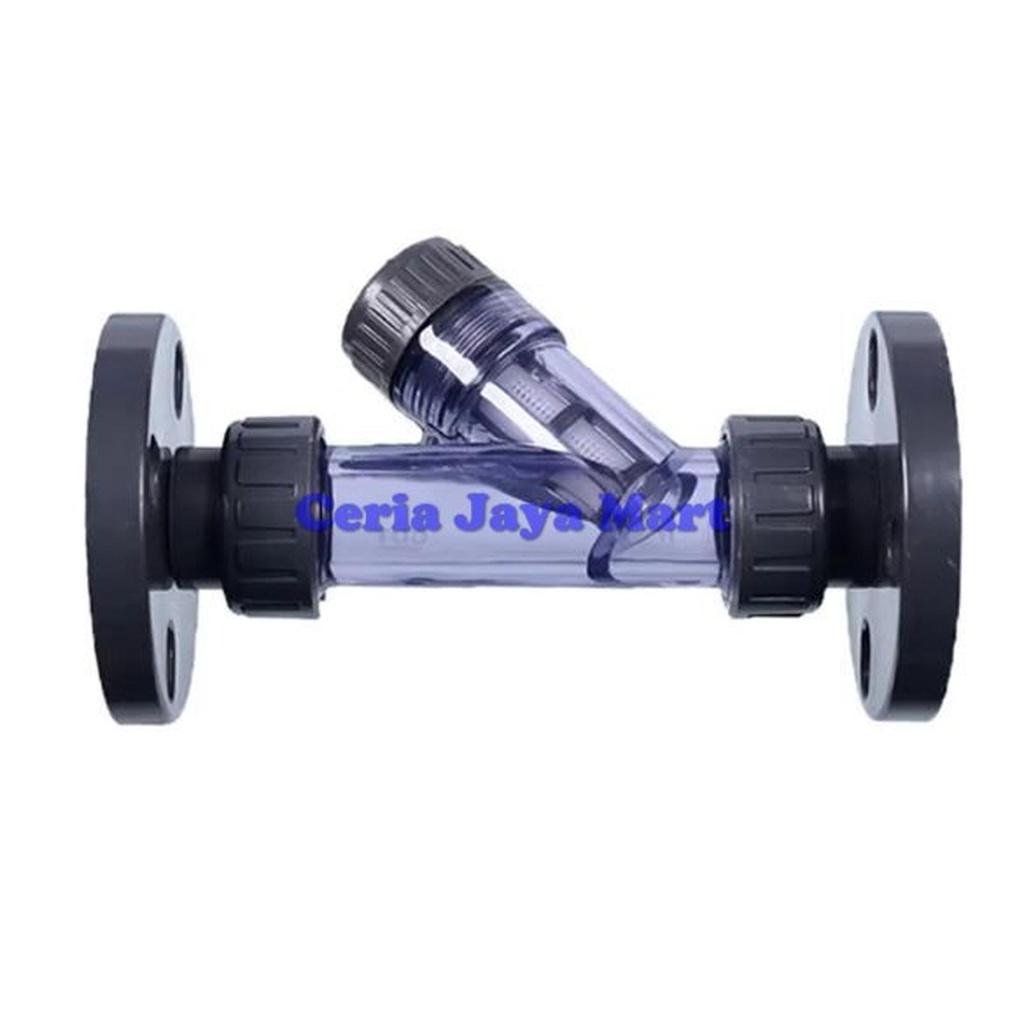 Y Strainer PVC Clear 1/2" Flange JIS10k / Y Strainer Bening DN 15 ...