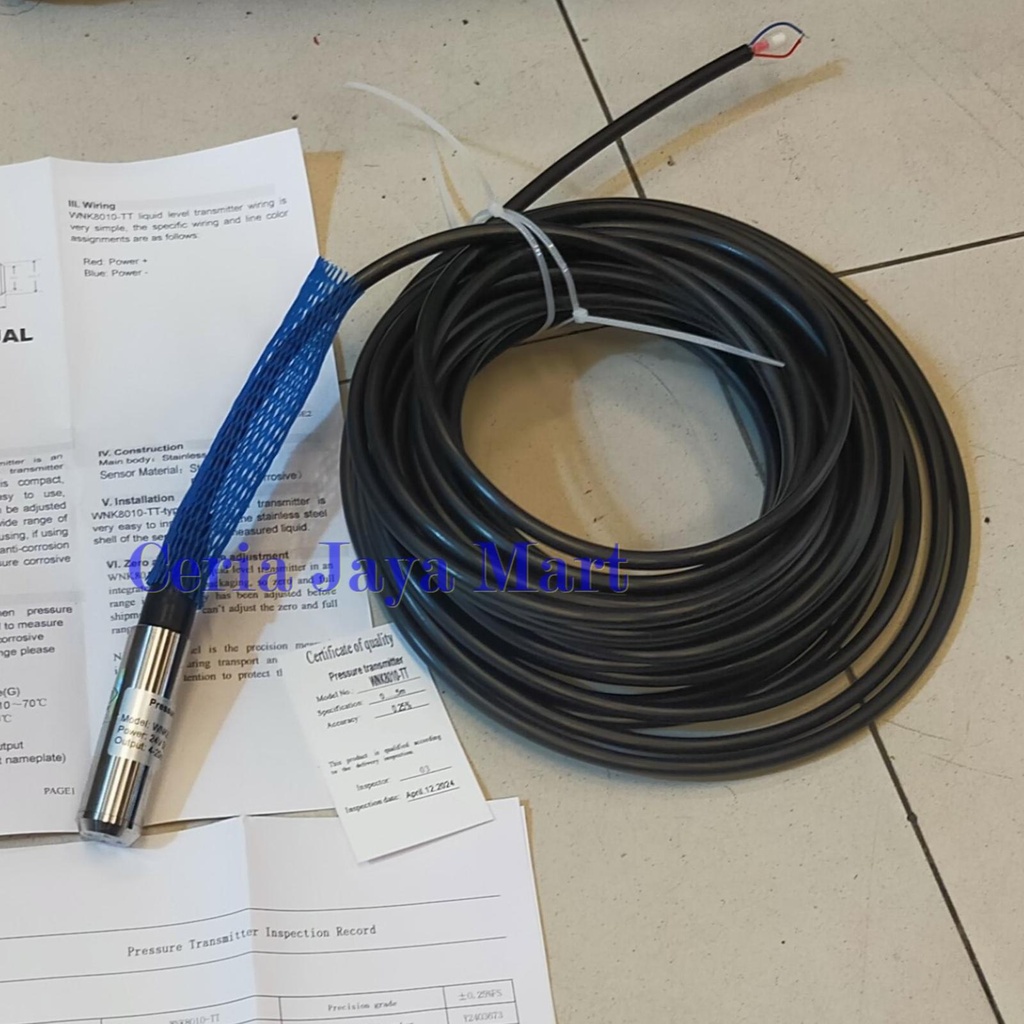 Jual Submersible Water Level Transmitter 0-15m sensor transducer Kabel ...