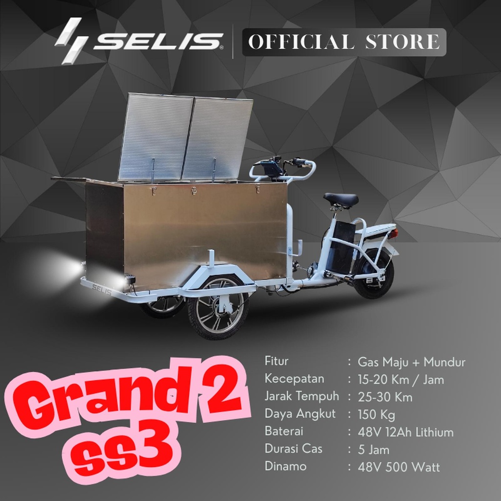 Jual SELIS - Gerobak Listrik Pujasera Grand 2 Box SS3 / Gerobak Kopi ...