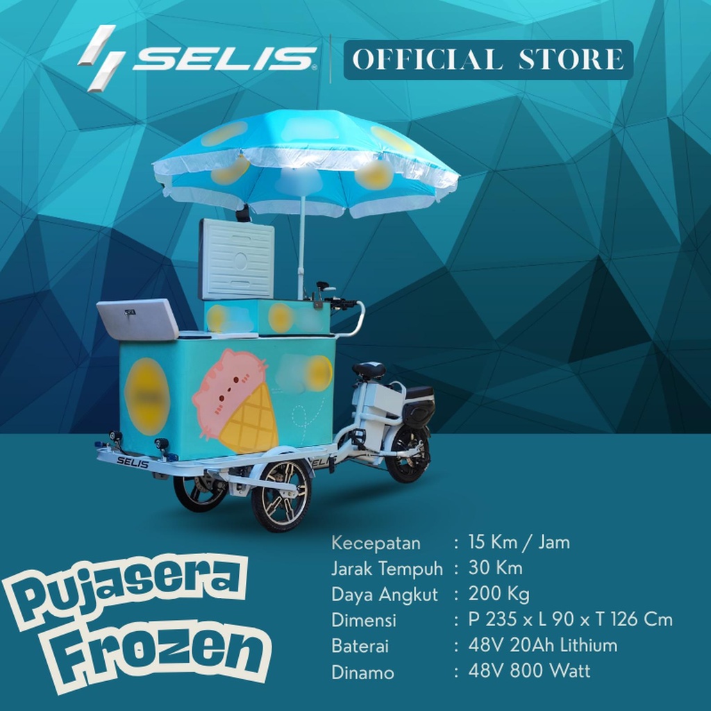 SELIS - Gerobak Listrik Pujasera 4 Frozen / Kulkas Freezer / Gerobak ...