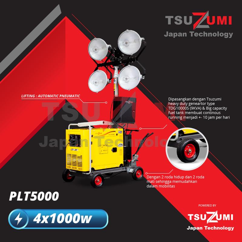 Jual Genset Tower Light TSUZUMI JAPAN Type PLT5000 Official Resmi