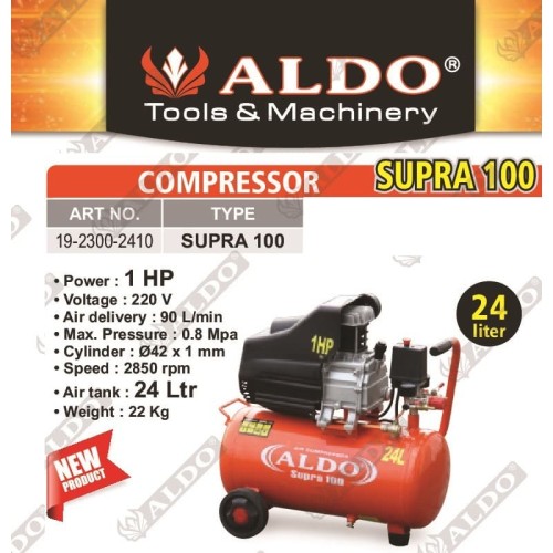 Air Compressor 1 HP - ALDO Supra 100 | EZMARO | EASY MRO
