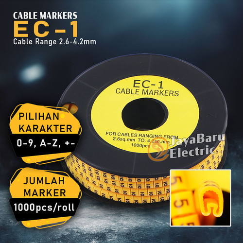 Kabel Cable Marker Angka 0-9 Huruf A-Z Simbol +- EC-1 EC1 Distributor ...
