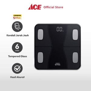 Ace Krisbow Sync Timbangan Badan Digital Smart 180 Kg - Hitam | EZMARO ...
