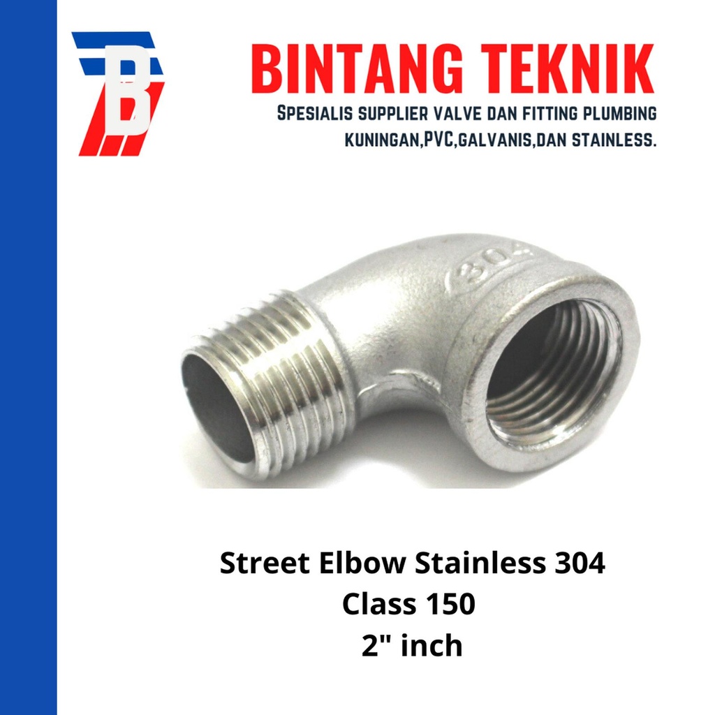 Jual Street Elbow 2" inch Stainless (SUS) 304 #150 Official Resmi