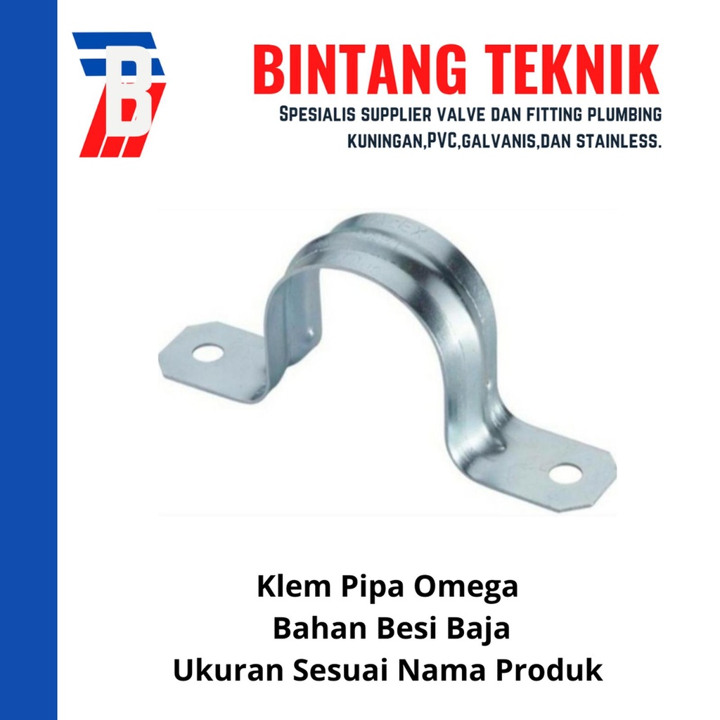 Jual Klem Pipa Omega 8" inch Bahan Besi Galvanis Official Resmi