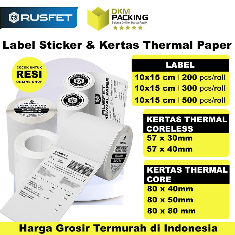 Label Kertas Sticker Thermal Resi Paper Stiker Printer Barcode POS ...
