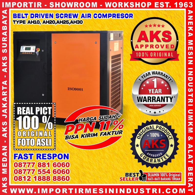Jual Belt Driven Screw Air Compressor Dinamo Kompresor Angin 10 Hp 7.5 ...