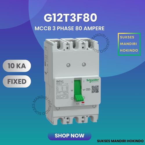 MCCB 3P 80A Schneider Gopact G12T3F80 | Breaker 10kA SNI